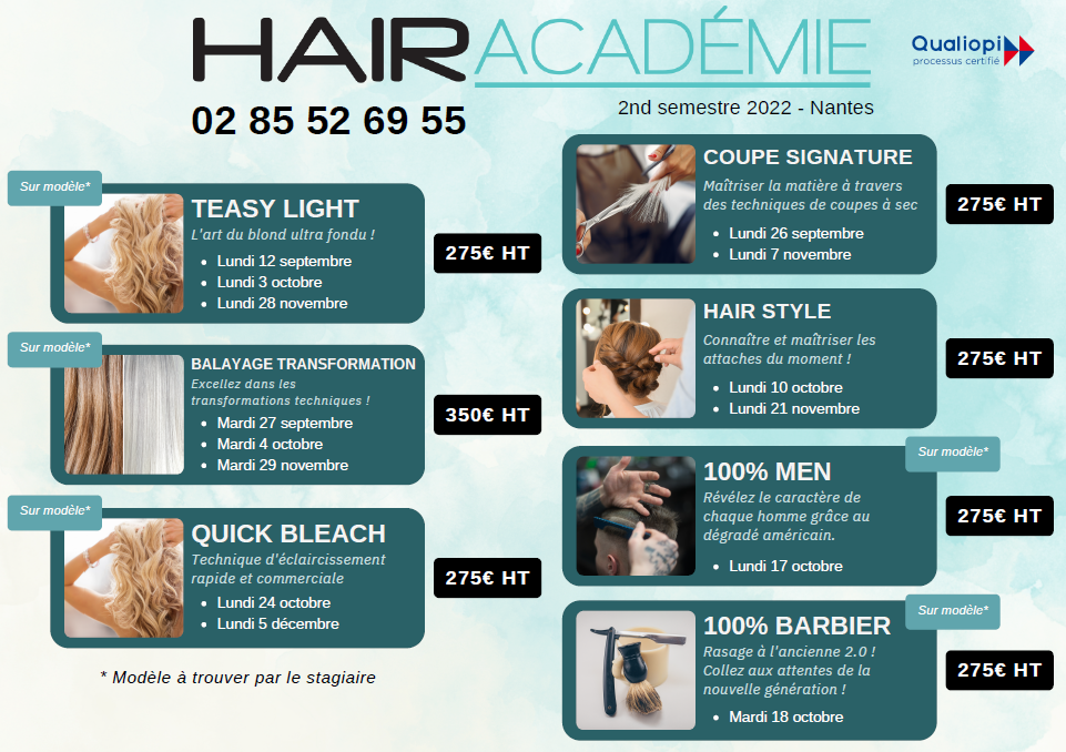 Hair Académie Le planning - Hair Académie
